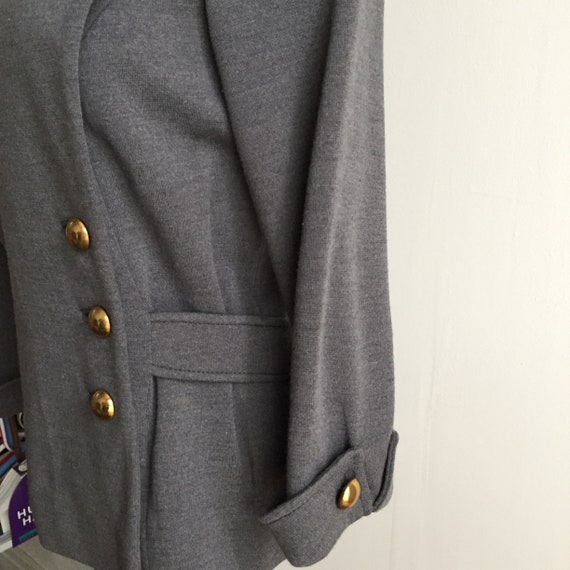 Couture Gray Wool Military Style Jacket Belgium - Gem