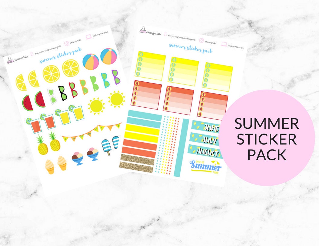 Digital Sticker Printable Sticker Pack | Summer | Stickers for ...