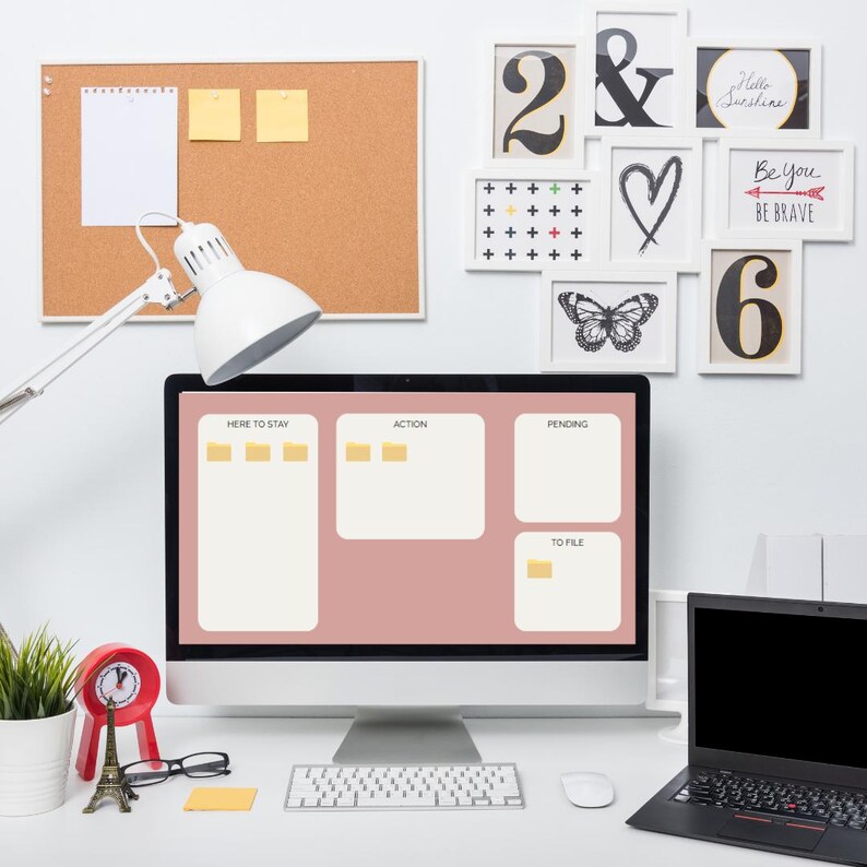 Minimalist Desktop Organizer Wallpaper Bundle – 5 Aesthetic Colors ...