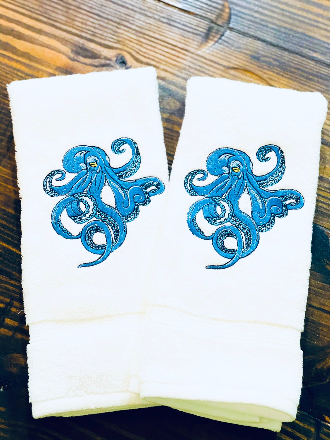 Octopus Towels Blue /wedding Gift // Bath Towel Set // House Warming ...