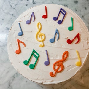 Fondant Music Notes, Fondant Cupcake and Cake Topper, Edible Cake ...