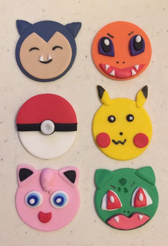 Pokemon Fondant Cupcake Toppers Set of 12 Assorted Toppers | Etsy