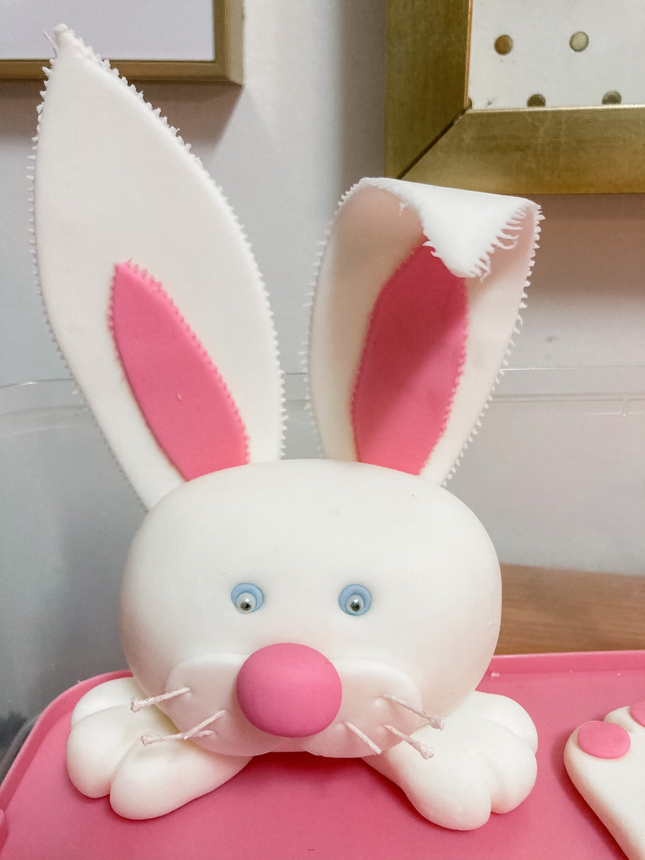 Spring Fondant Bunny Creation Cake Topper for Easter Bunny | Etsy