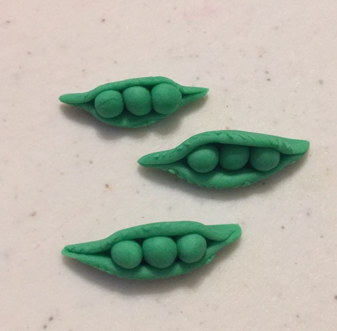 Mini Fondant Vegetables- 10 Mini Pea Pods- Edible Cake Decorations - Etsy