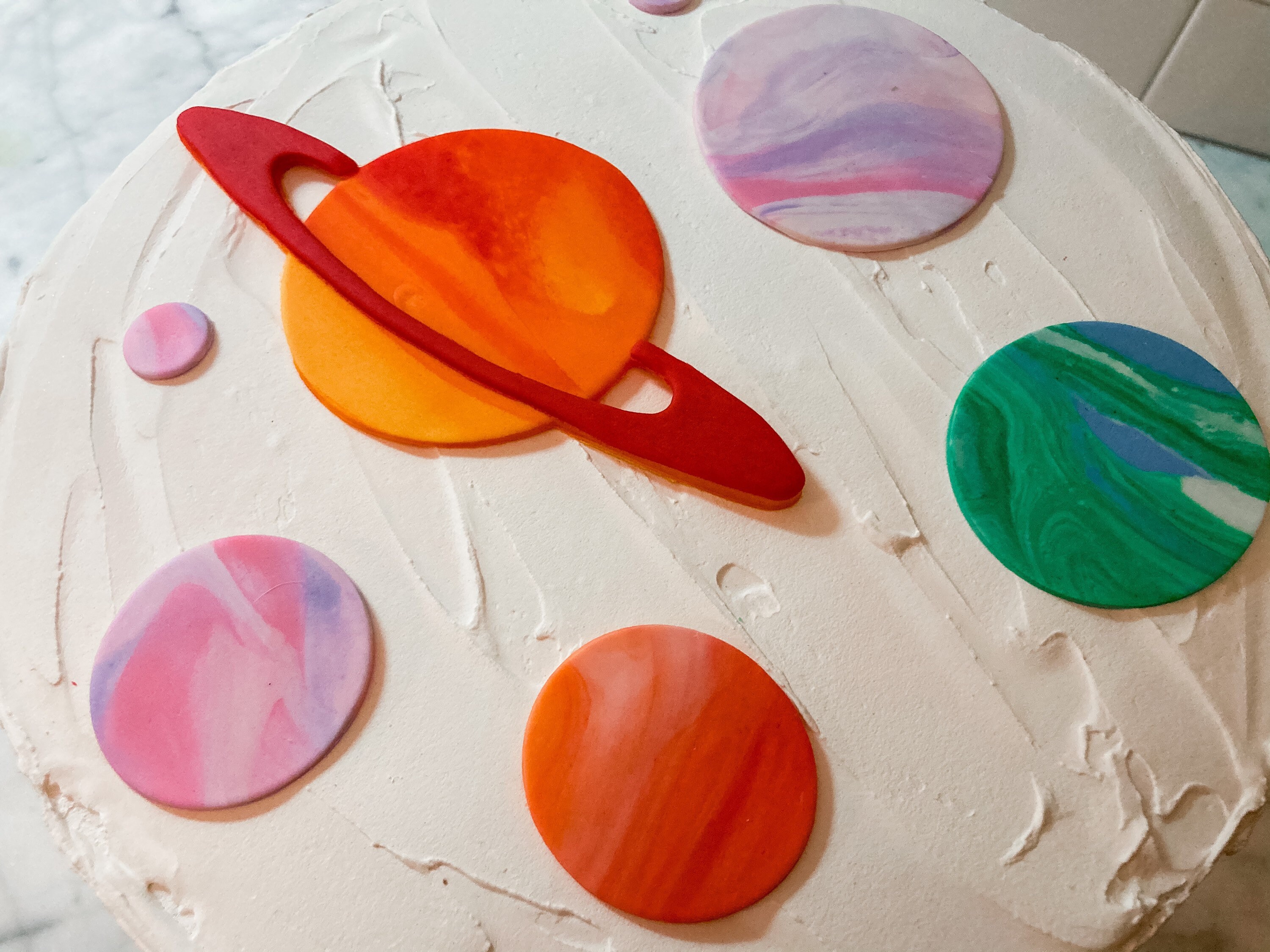 Fondant Planets Edible Cake Decorations Cupcake Toppers 9 - Etsy