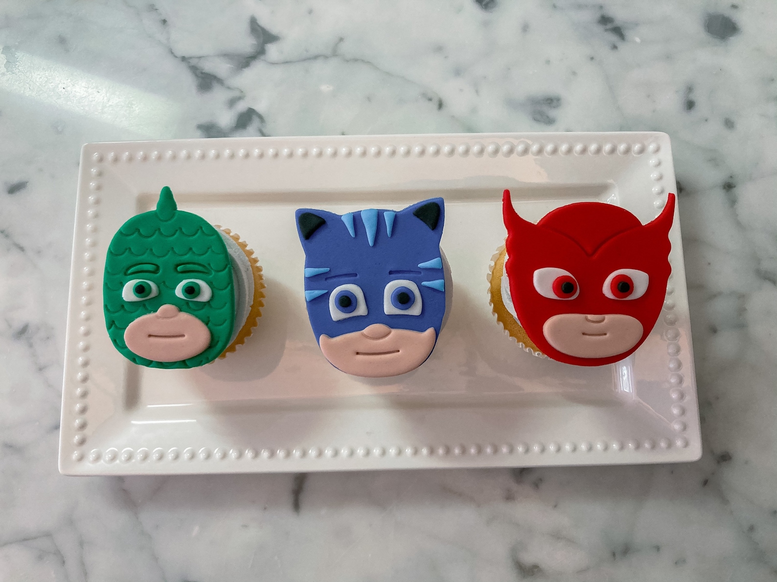 Fondant Cupcake Toppers PJ Masks Fondant Cake Topper PJ - Etsy