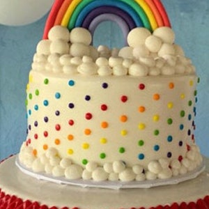 Fondant Cake Topper, Rainbow Cake Topper, Fondant Rainbow Cake Topper ...