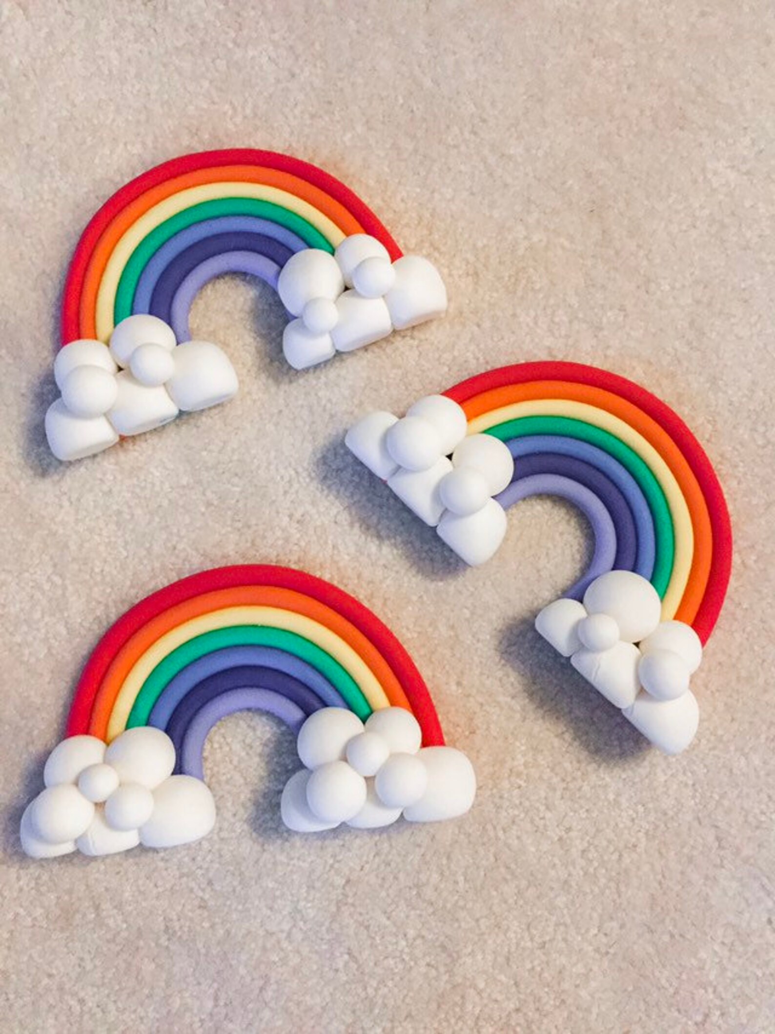 Fondant Cake Topper Rainbow Cake Topper Fondant Rainbow Cake - Etsy