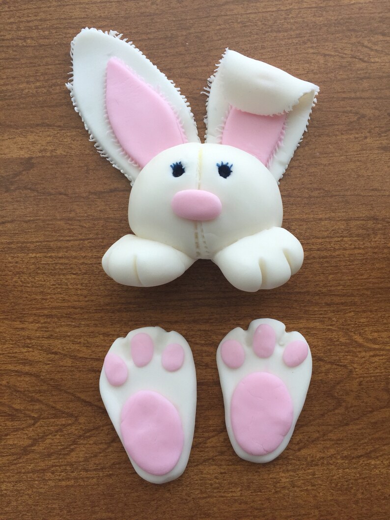 Spring Fondant Bunny Creation Cake Topper for Easter Bunny - Etsy