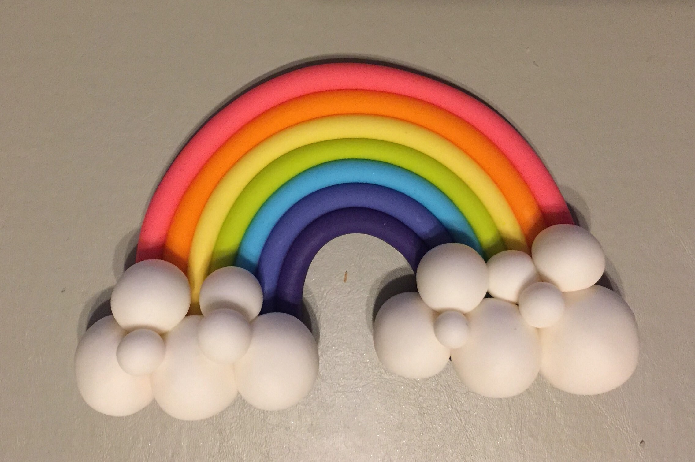 Fondant Cake Topper Rainbow Cake Topper Fondant Rainbow Cake - Etsy