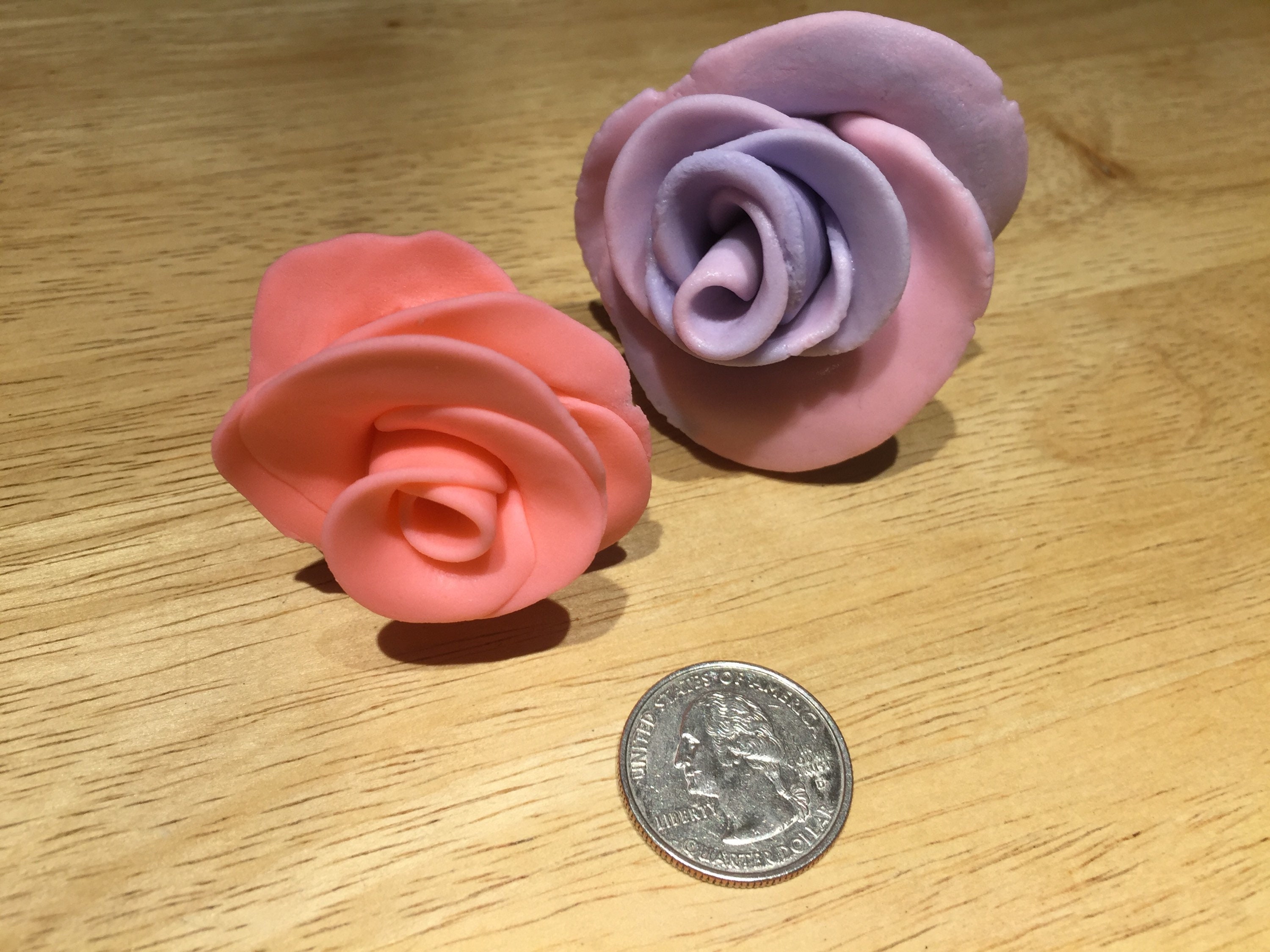 Fondant Roses Fondant Flower Blossom Cupcake and Cake Topper | Etsy