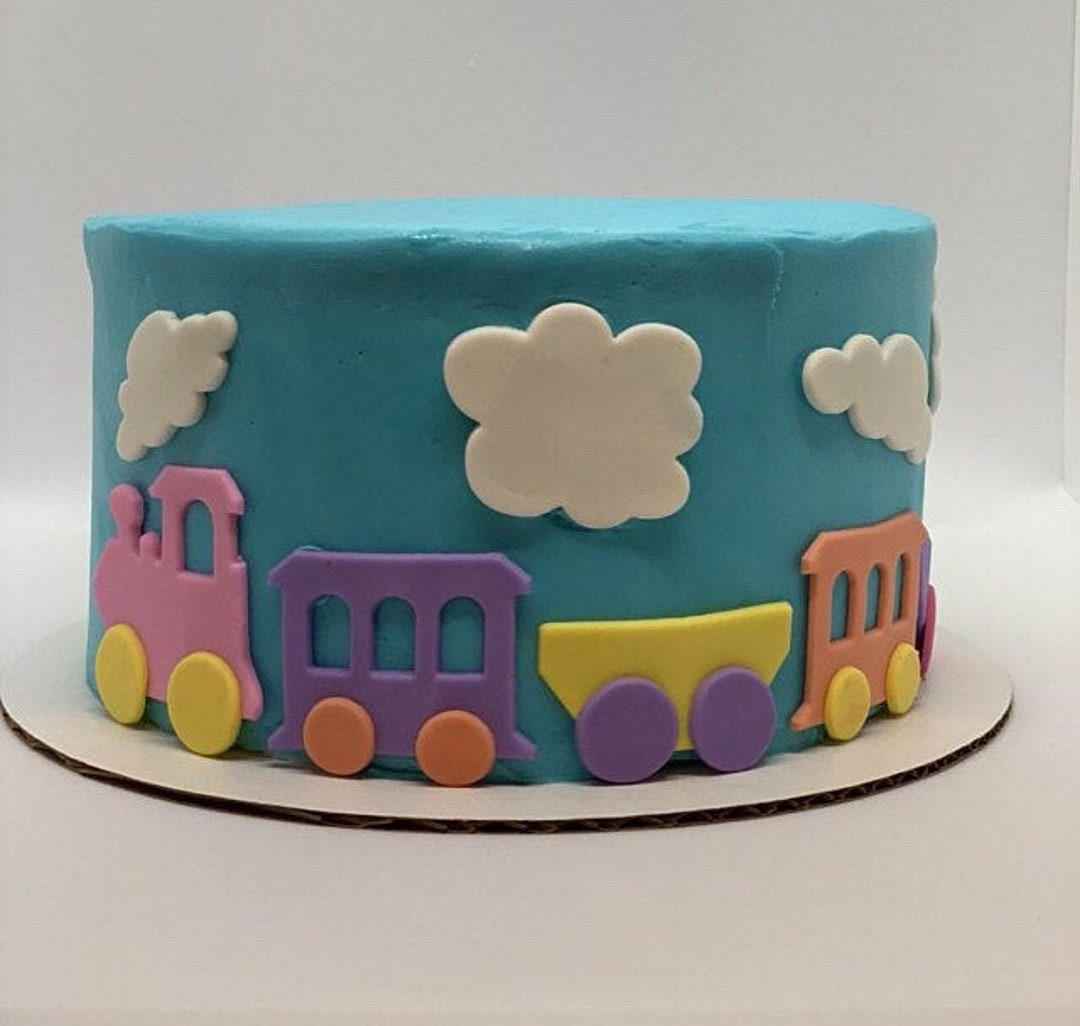 Fondant Train and Cloud Set- Cake Topper for Birthday, Shower or ...