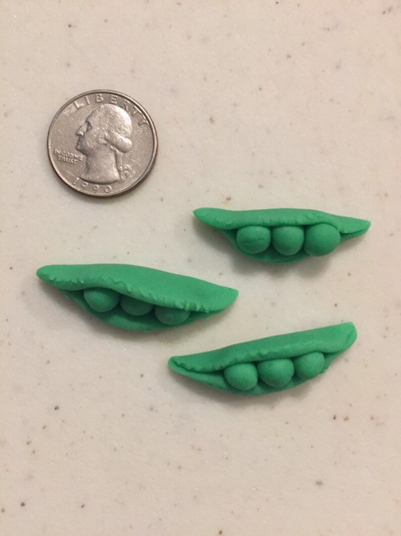 Mini Fondant Vegetables 10 Mini Pea Pods Edible Cake - Etsy
