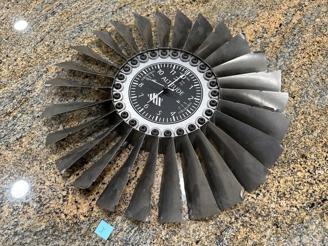 Titanium Turbine Jet Engine Disk Altimeter Clock F-5/T-38 Memorabilia ...