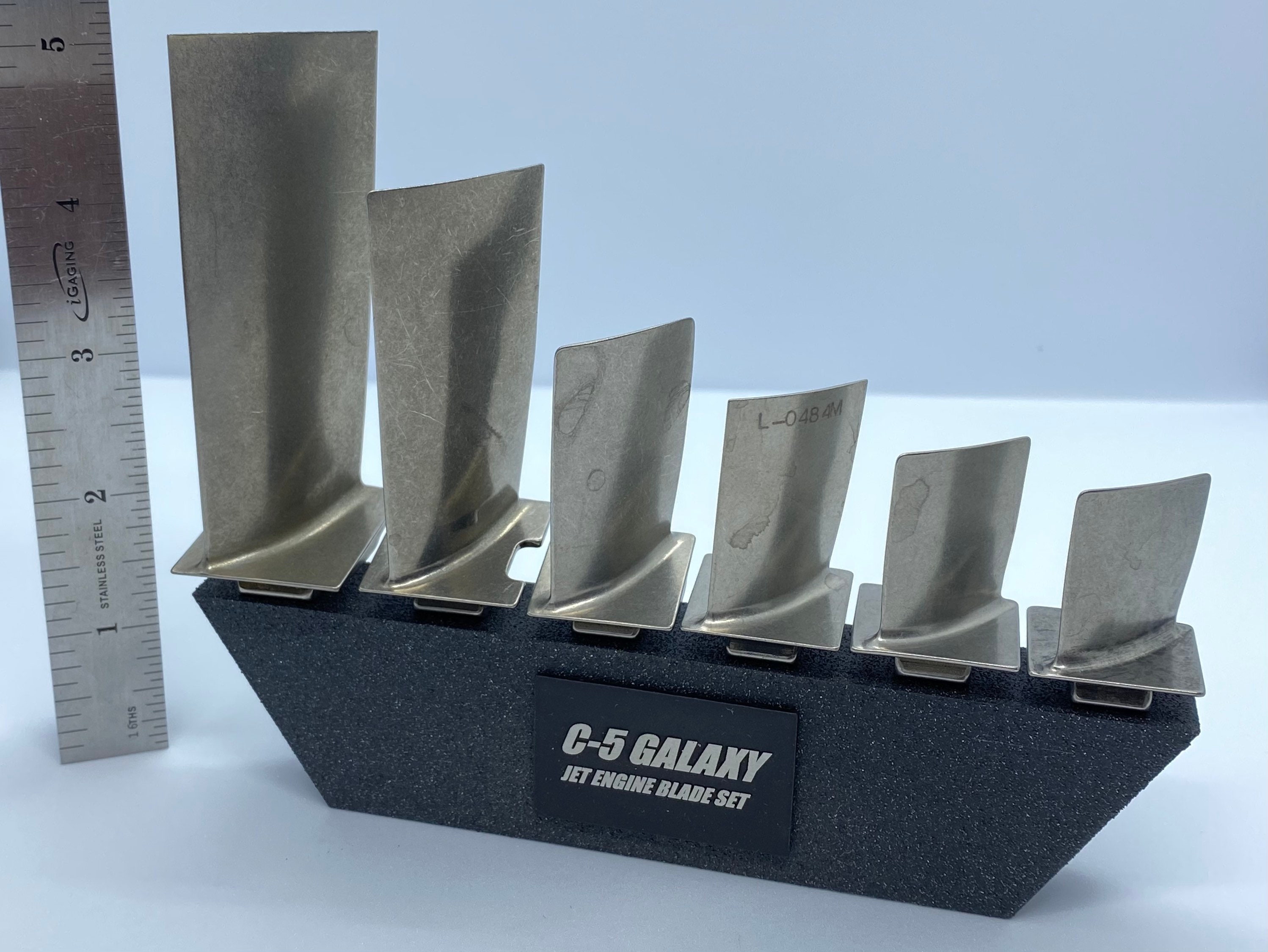 C-5 Galaxy Titanium jet engine blade set. Desk model pilot | Etsy