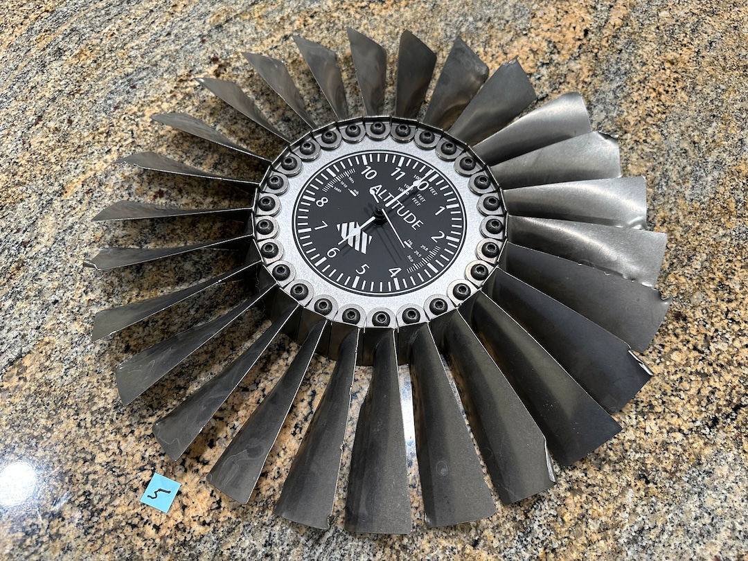 Titanium Turbine Jet Engine Disk Altimeter Clock F-5/T-38 Memorabilia ...