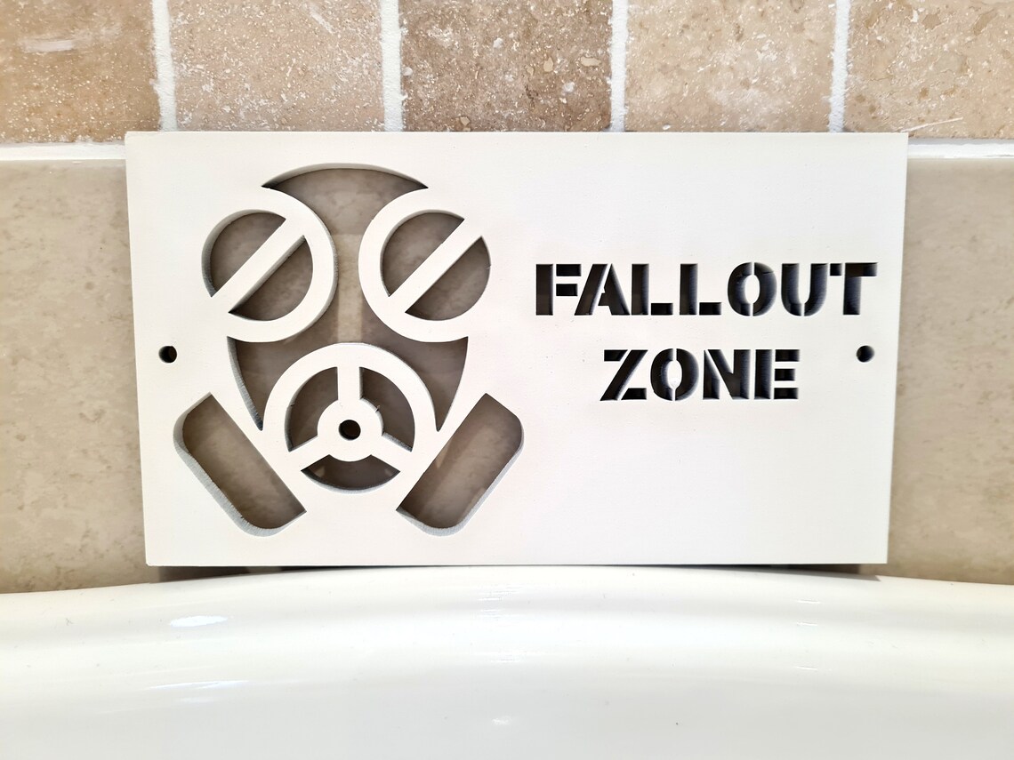 Funny Rude Bathroom Sign Warning Sign FALLOUT House Warming FREE ...