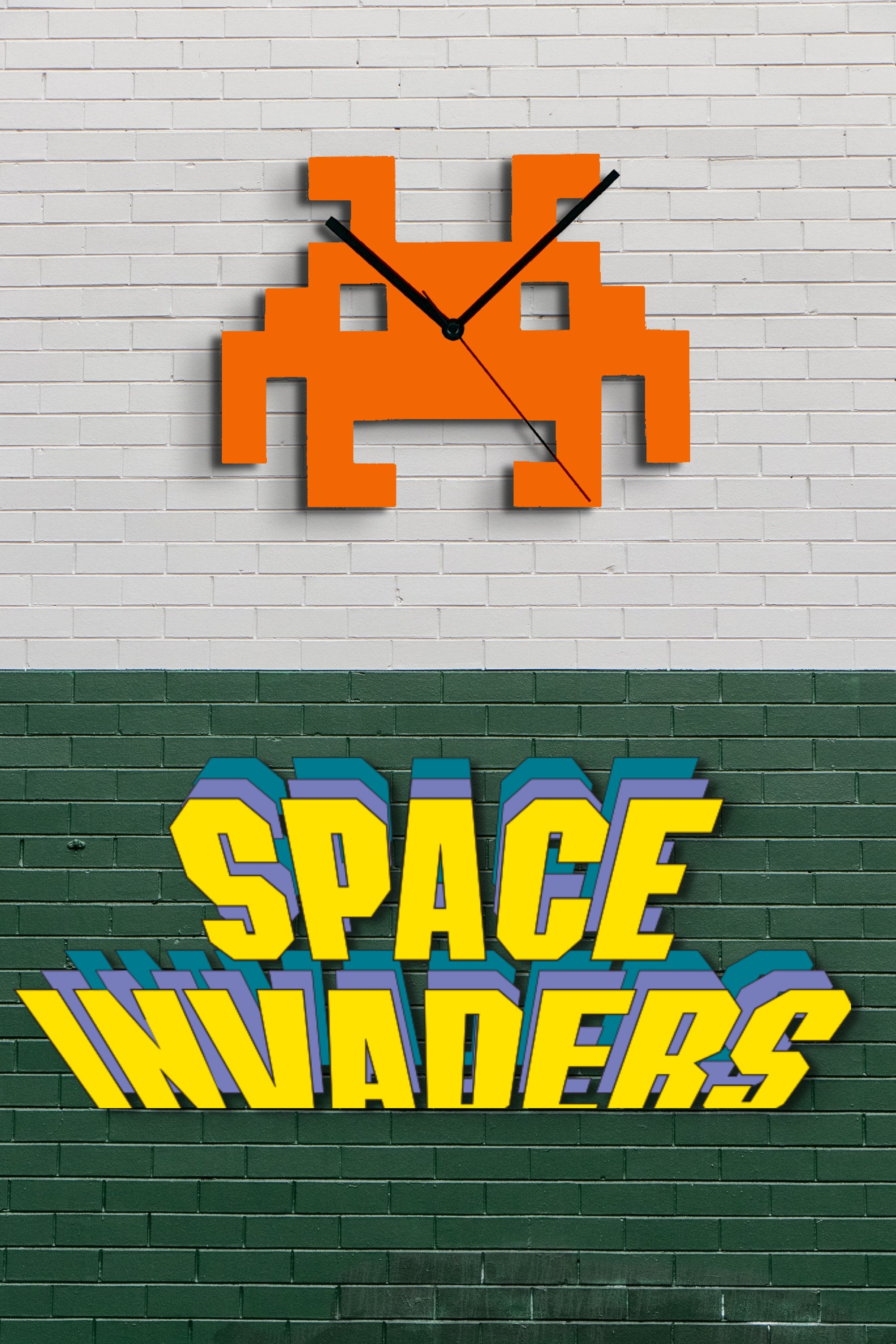 Space Invaders Retro Wall Clock 80's Arcade Game Clock Atari Game ...