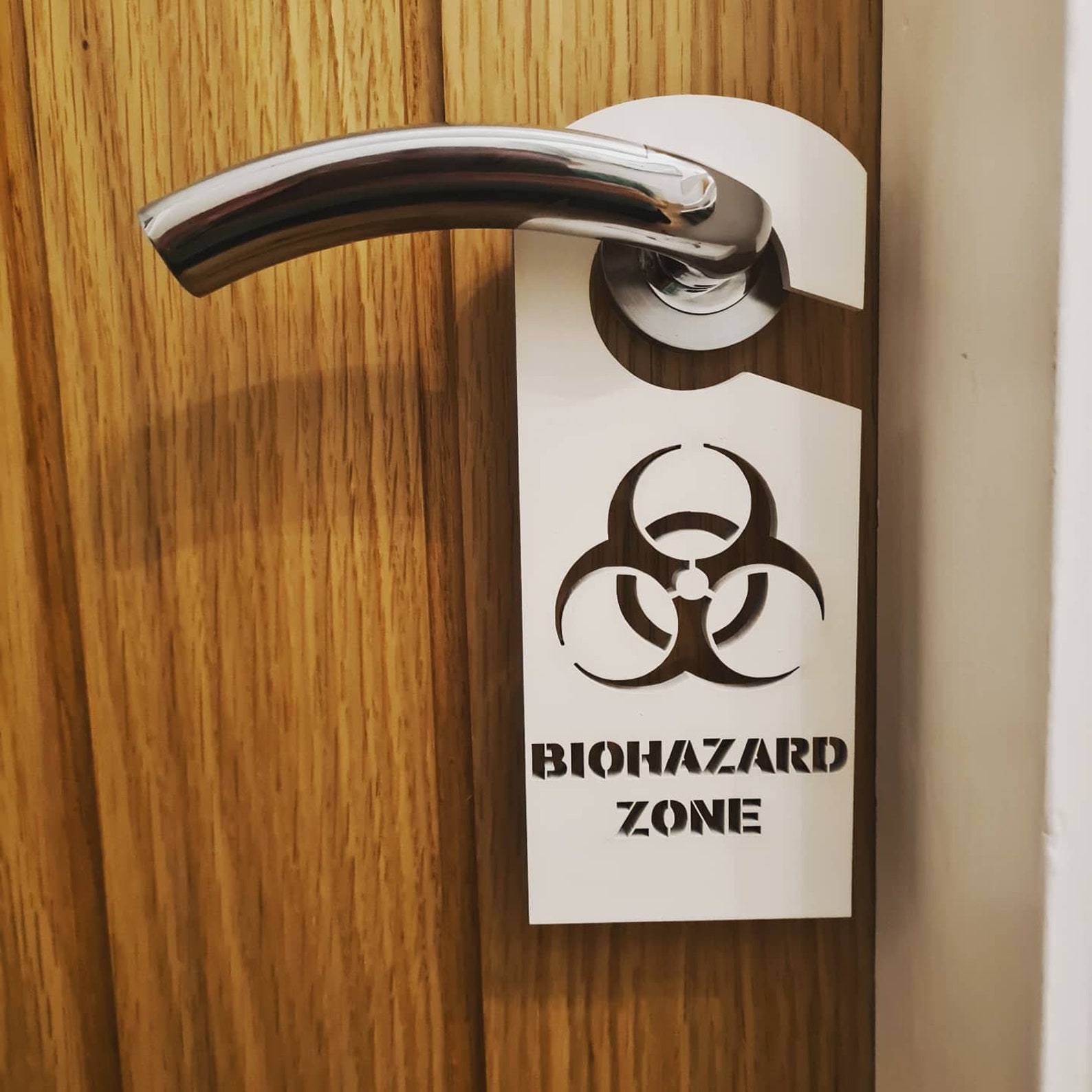 Funny Door Sign Door Hanger Biohazard Warning - Etsy