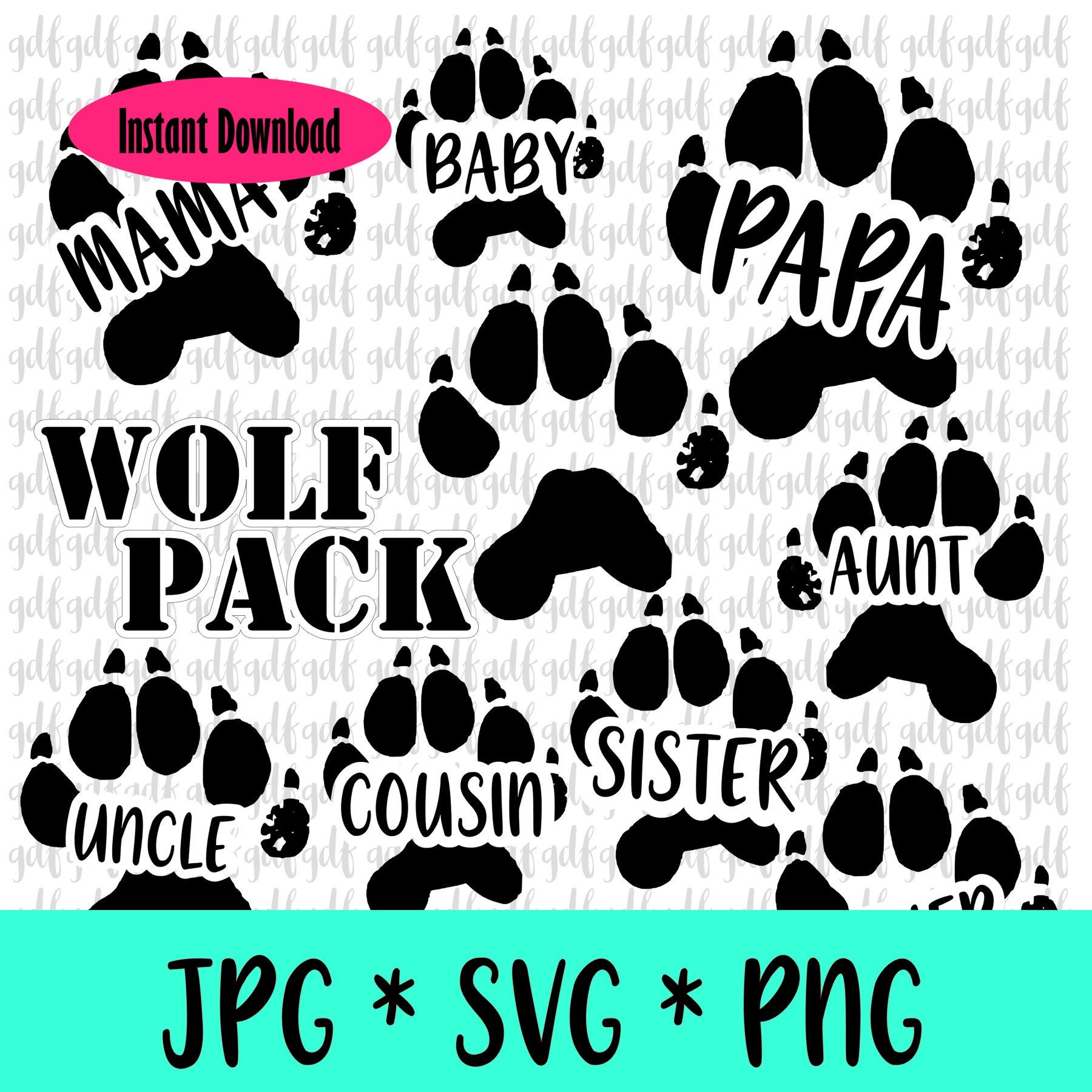 Wolf Pack Svg / Wolf Family Svg / Wolf Svg / Svg Designs / Wolf Paw Svg ...