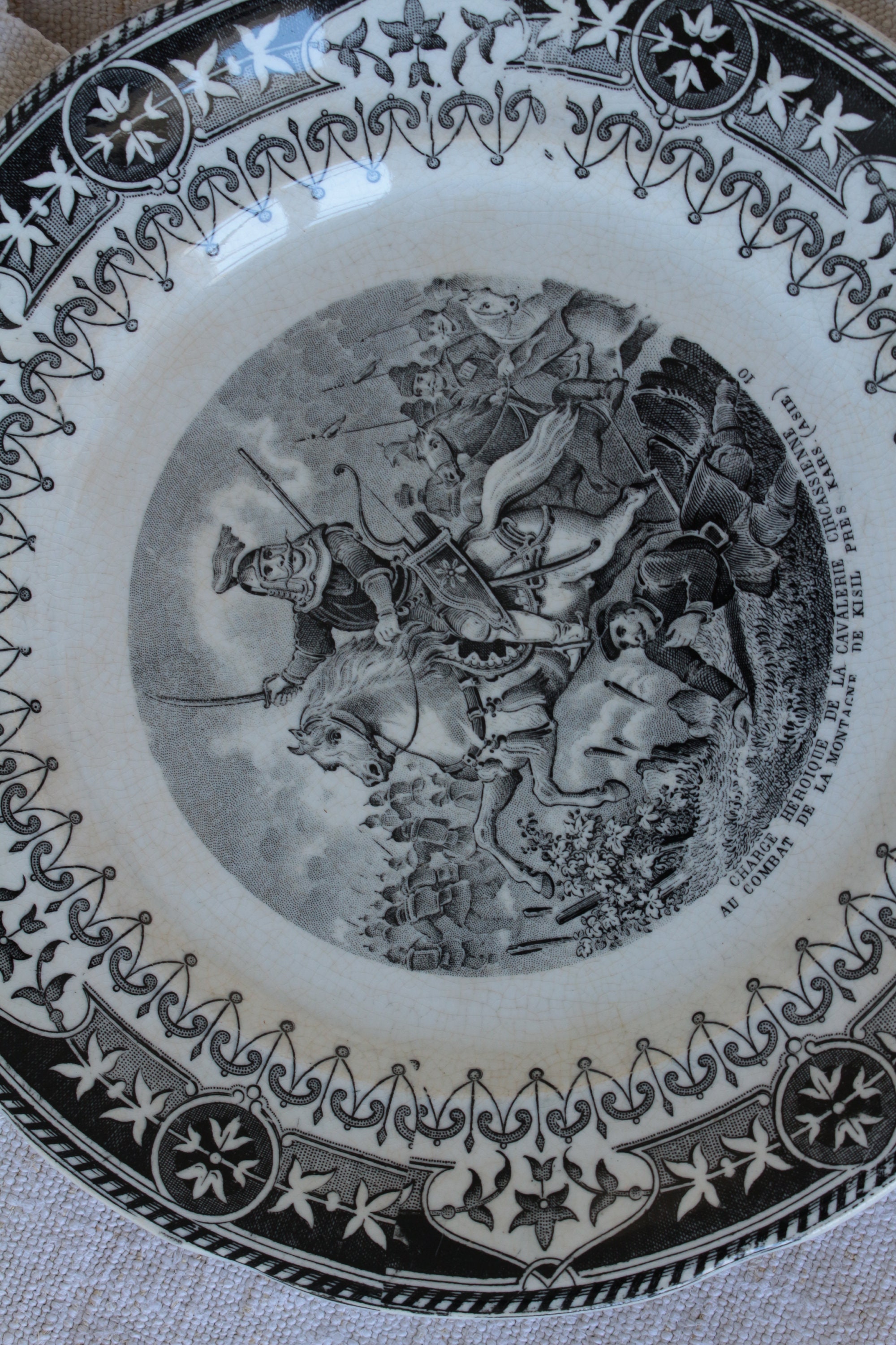 Antique French Sarreguemine Talking Plates / Russo-turque - Etsy