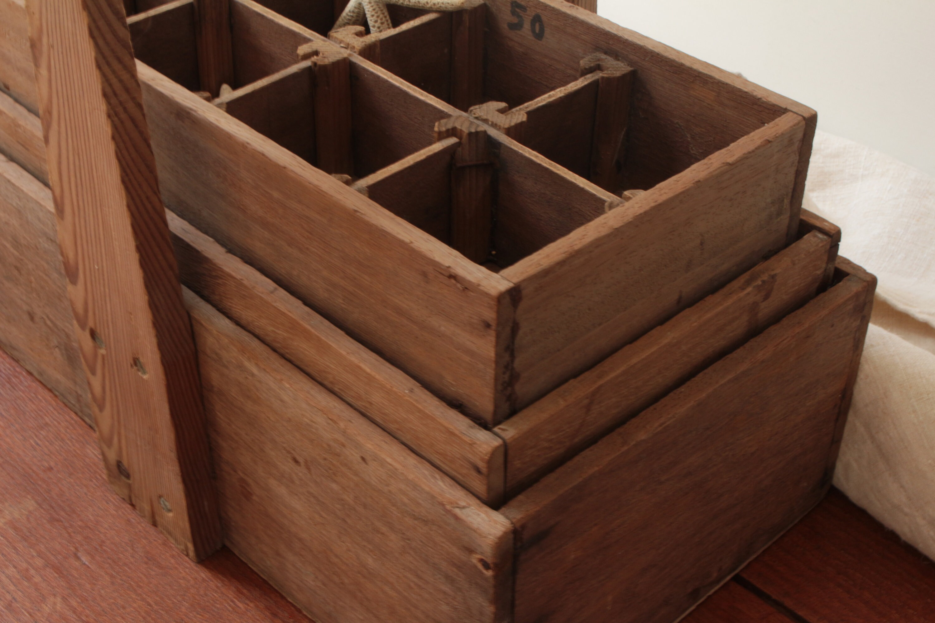 French Antique Wooden Rustic Tool Box / Wooden Trug / Wood Basket - Etsy