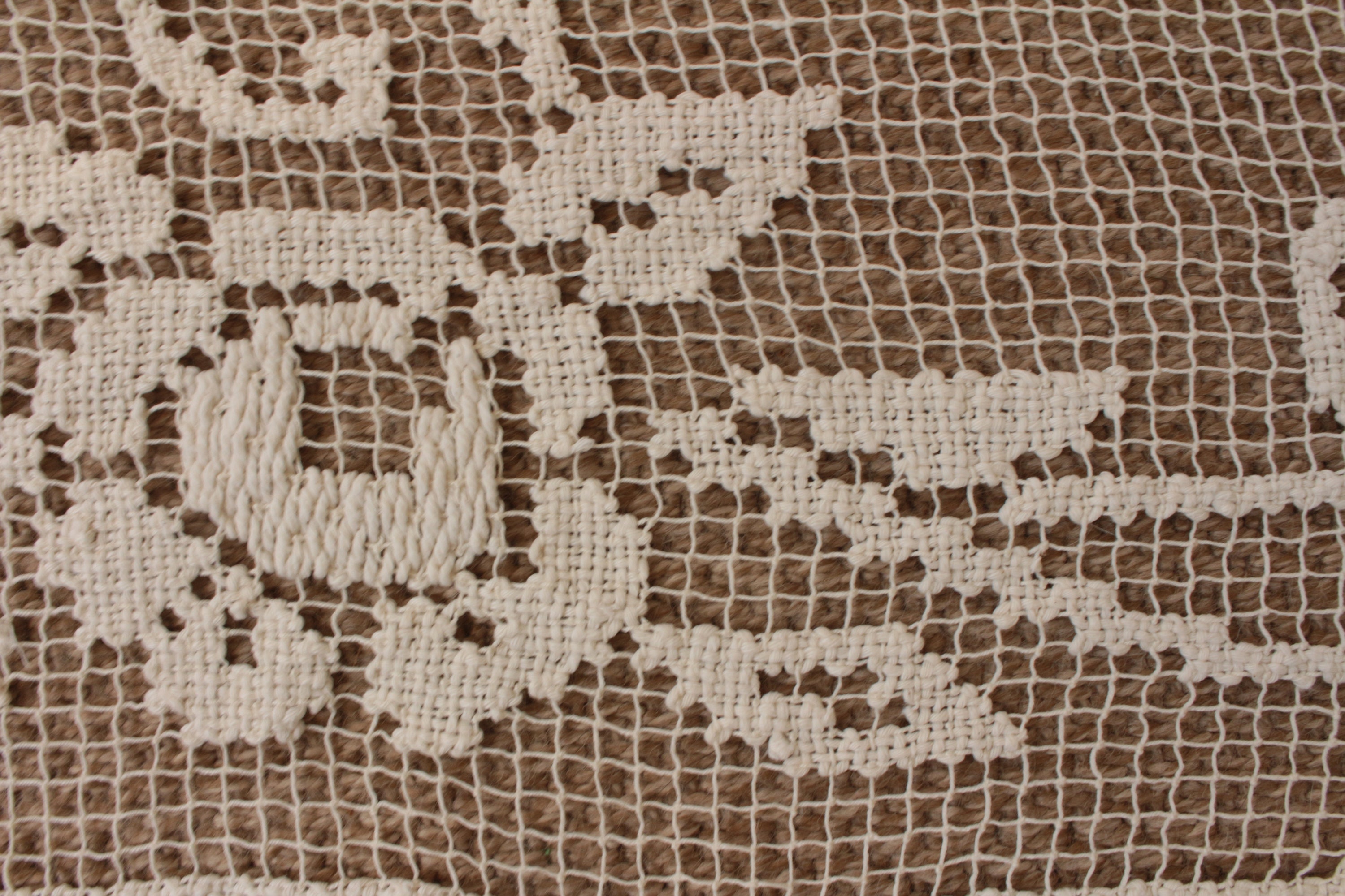 French Antique Embroidered Filet Lace Bedspread With Fringed Borders - Etsy