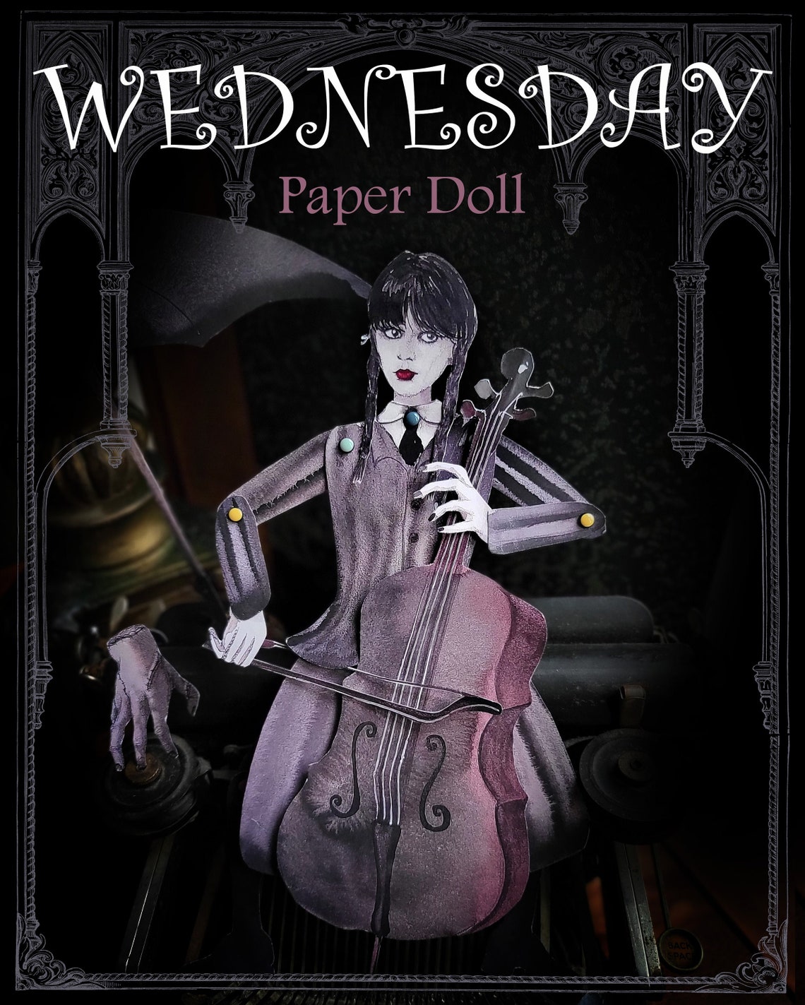 Wednesday Paper Doll / Gifts for Teens / Halloween / Gothic Gift / Gift ...