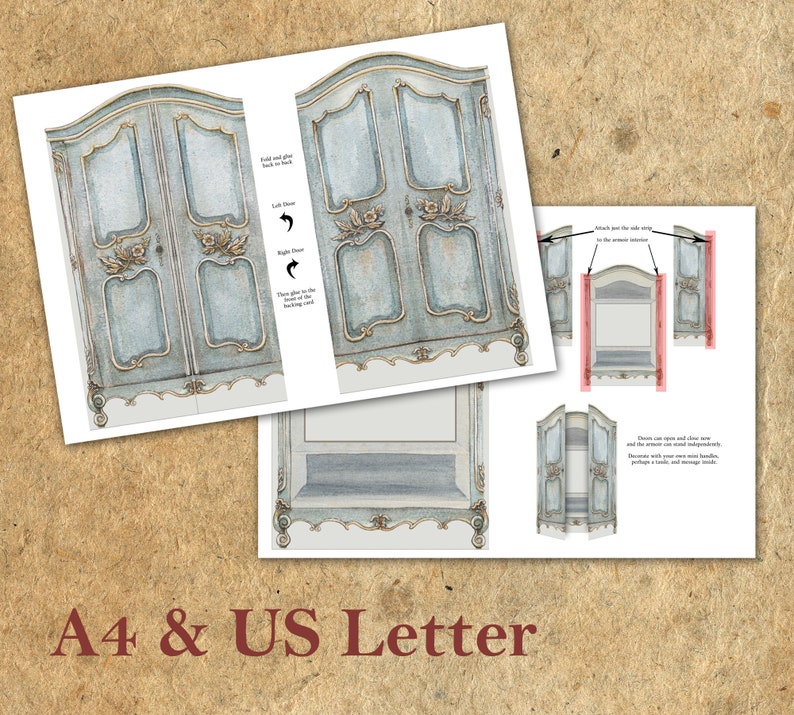 Armoire Gate Fold Card / Wardrobe Card / French Provincial / - Etsy