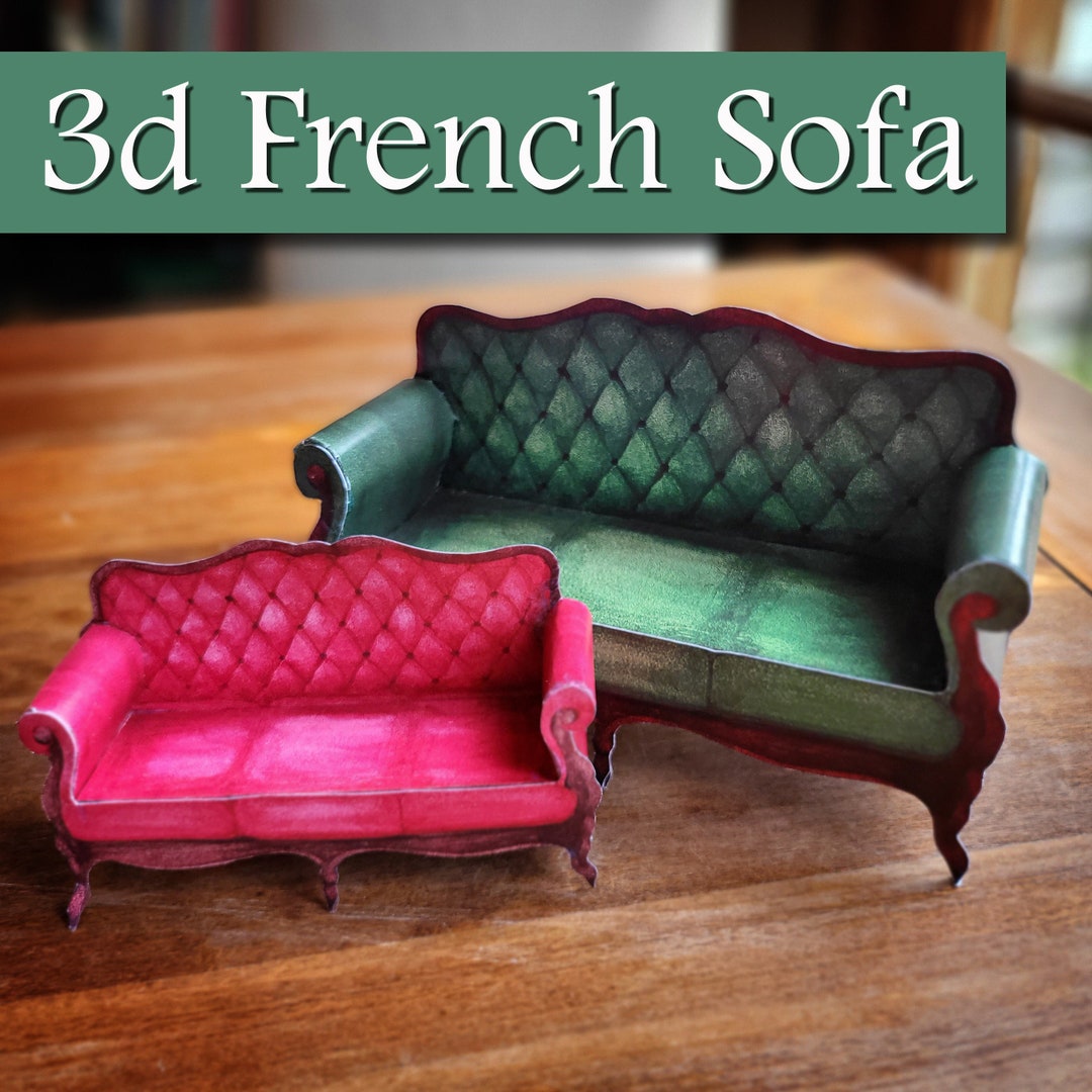 3d French Sofa / 3d Furniture / Miniature Furniture / Cute Desk Decor ...