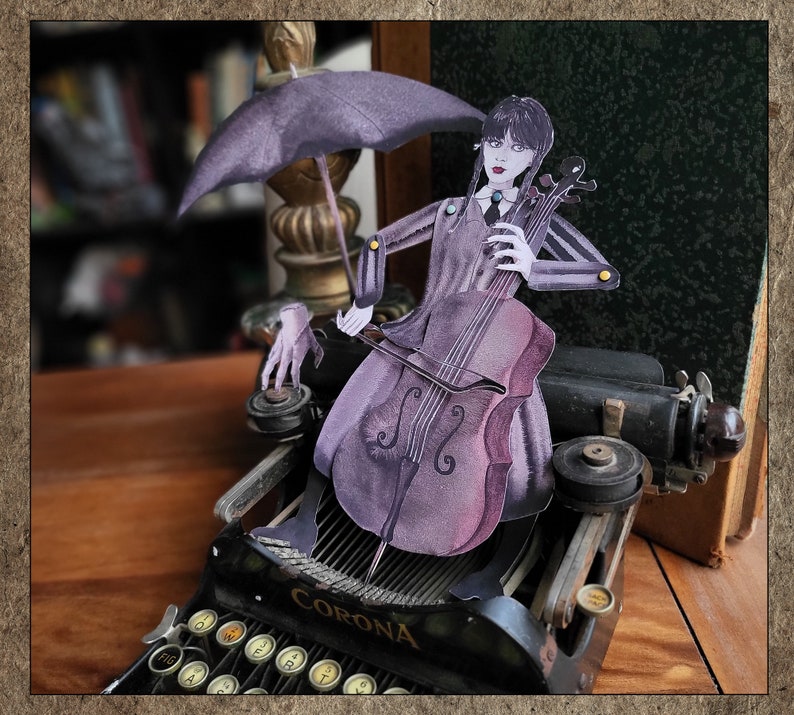 Wednesday Paper Doll / Gifts for Teens / Halloween / Gothic Gift / Gift ...