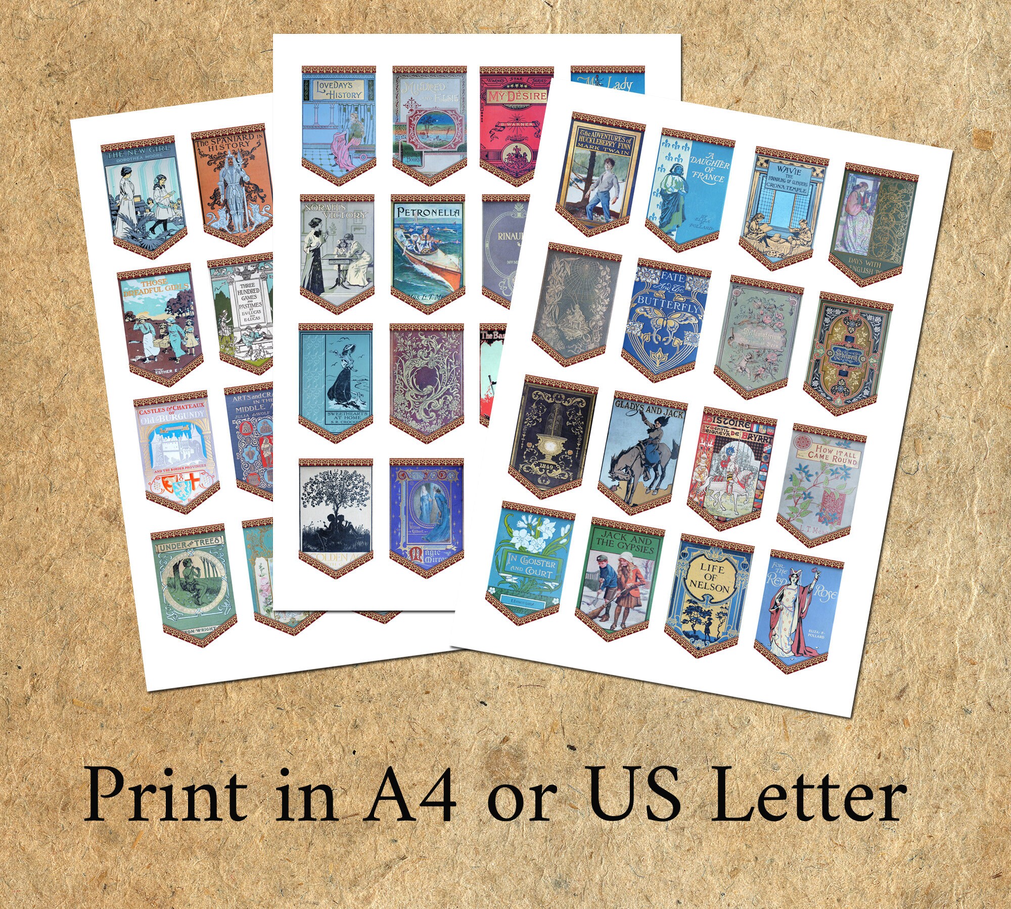 Vintage Book Bunting / Printable Bunting / Vintage Bunting / Instant ...