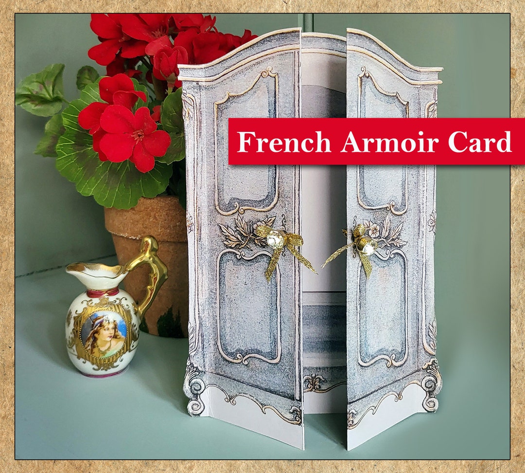 Armoire Gate Fold Card / Wardrobe Card / French Provincial / Gate Fold ...