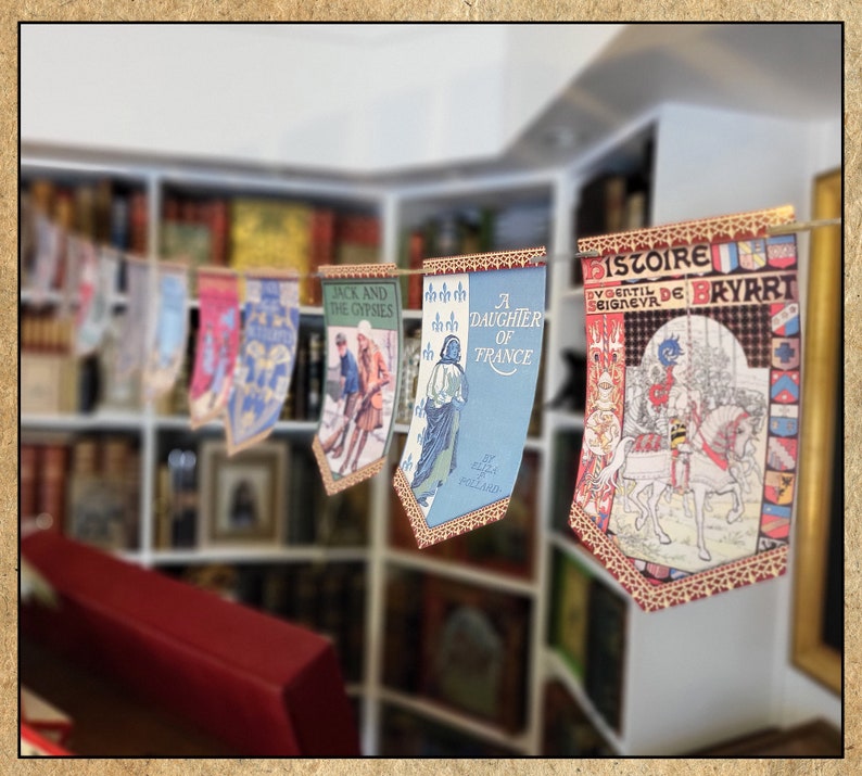 Vintage Book Cover Bunting, Literary Party Decor (digital Download) - Etsy