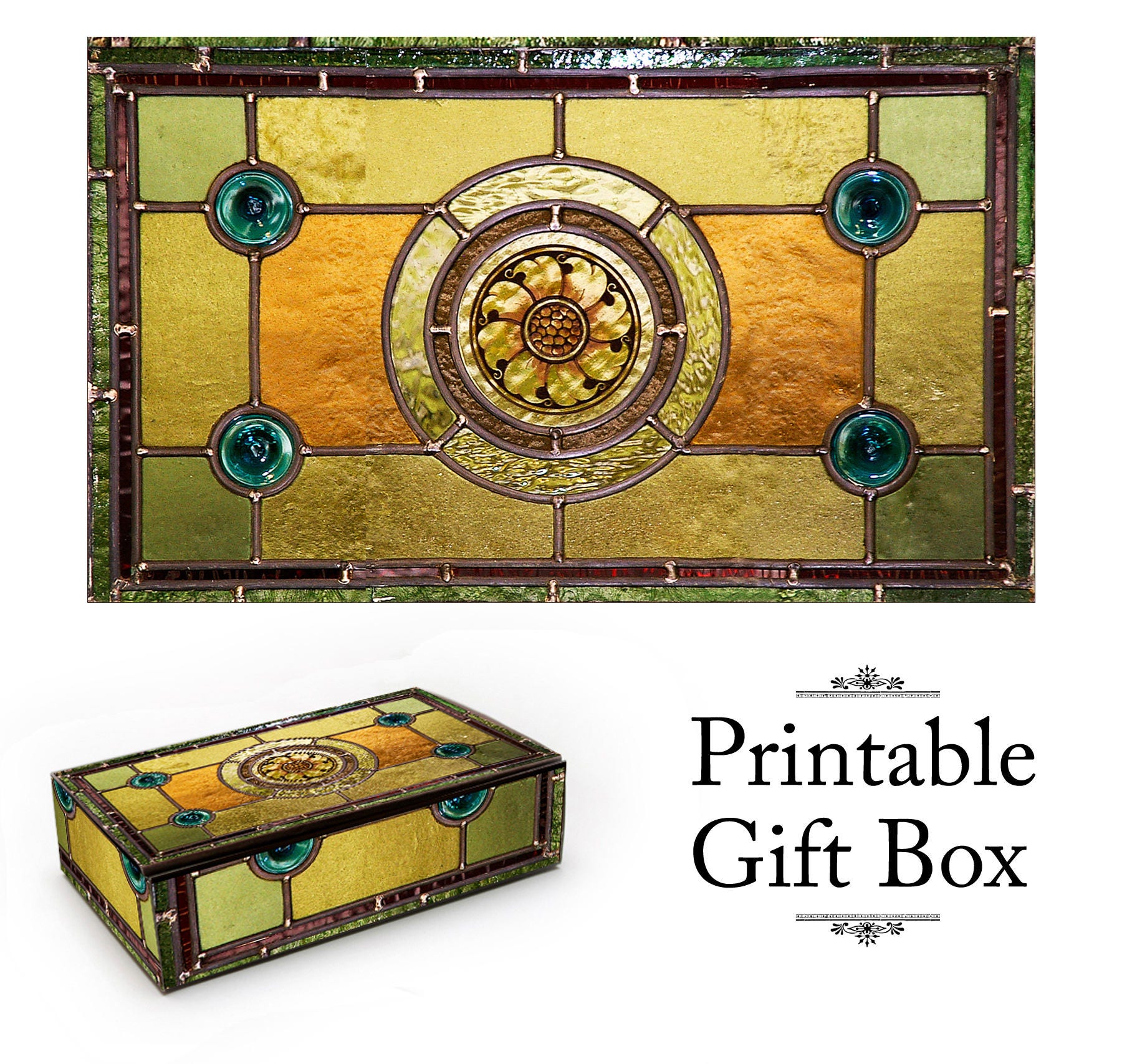 Printable Gift Box Digital Download / Leadlight / Chocolate Box ...