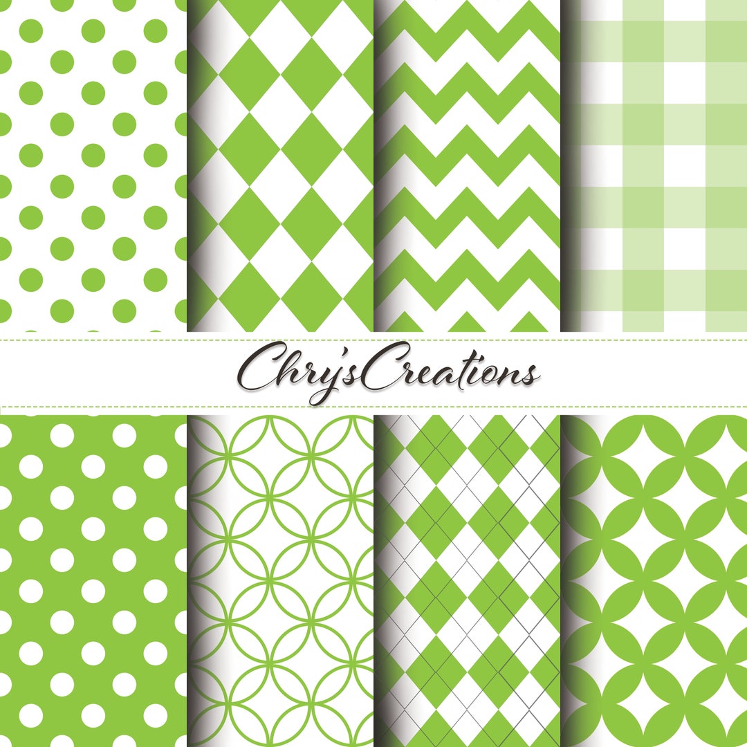 Green Seamless Digital Patterns Bundle-prints Digital Paper Pack ...