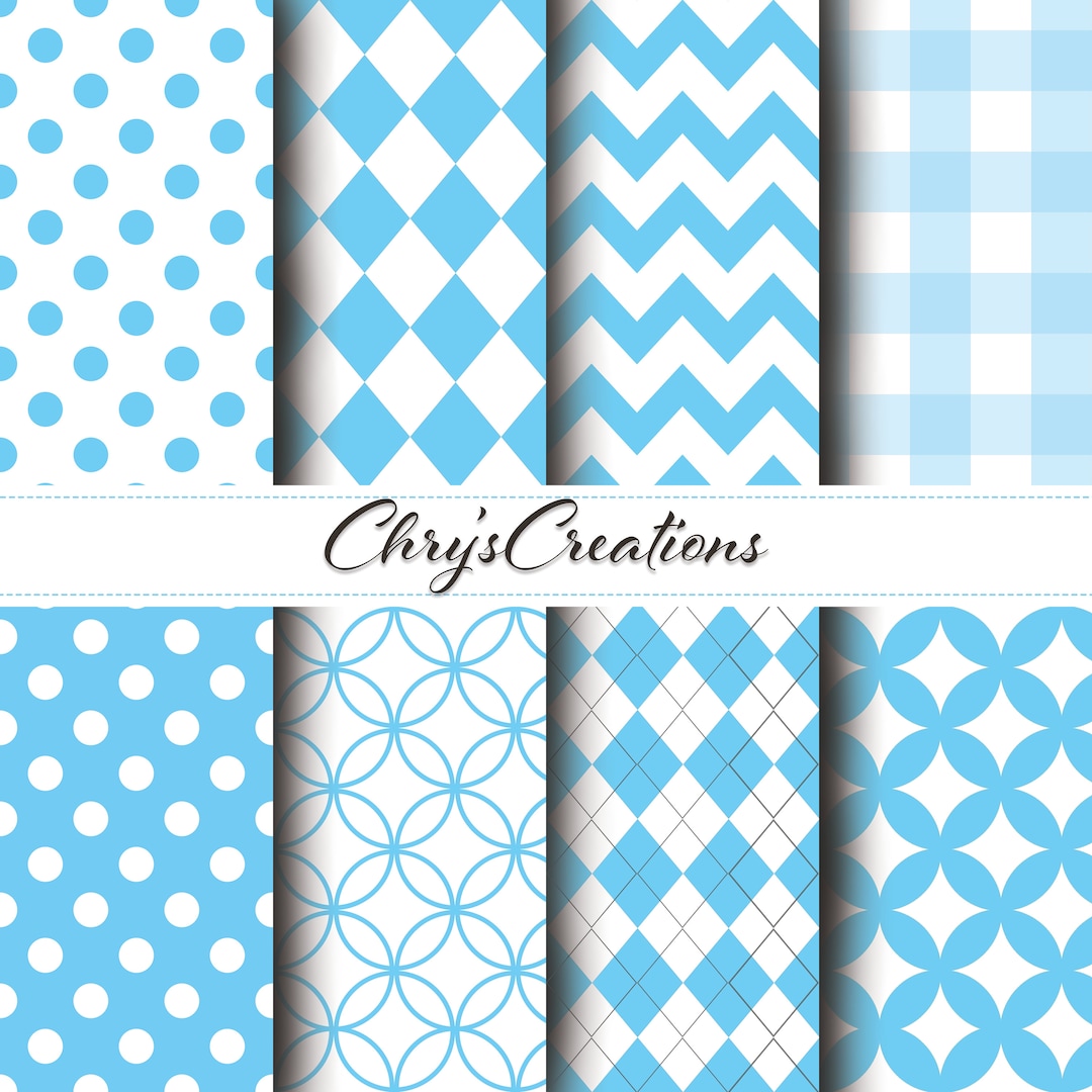 Baby Blue Seamless Digital Patterns Bundle-prints Digital Paper Pack ...