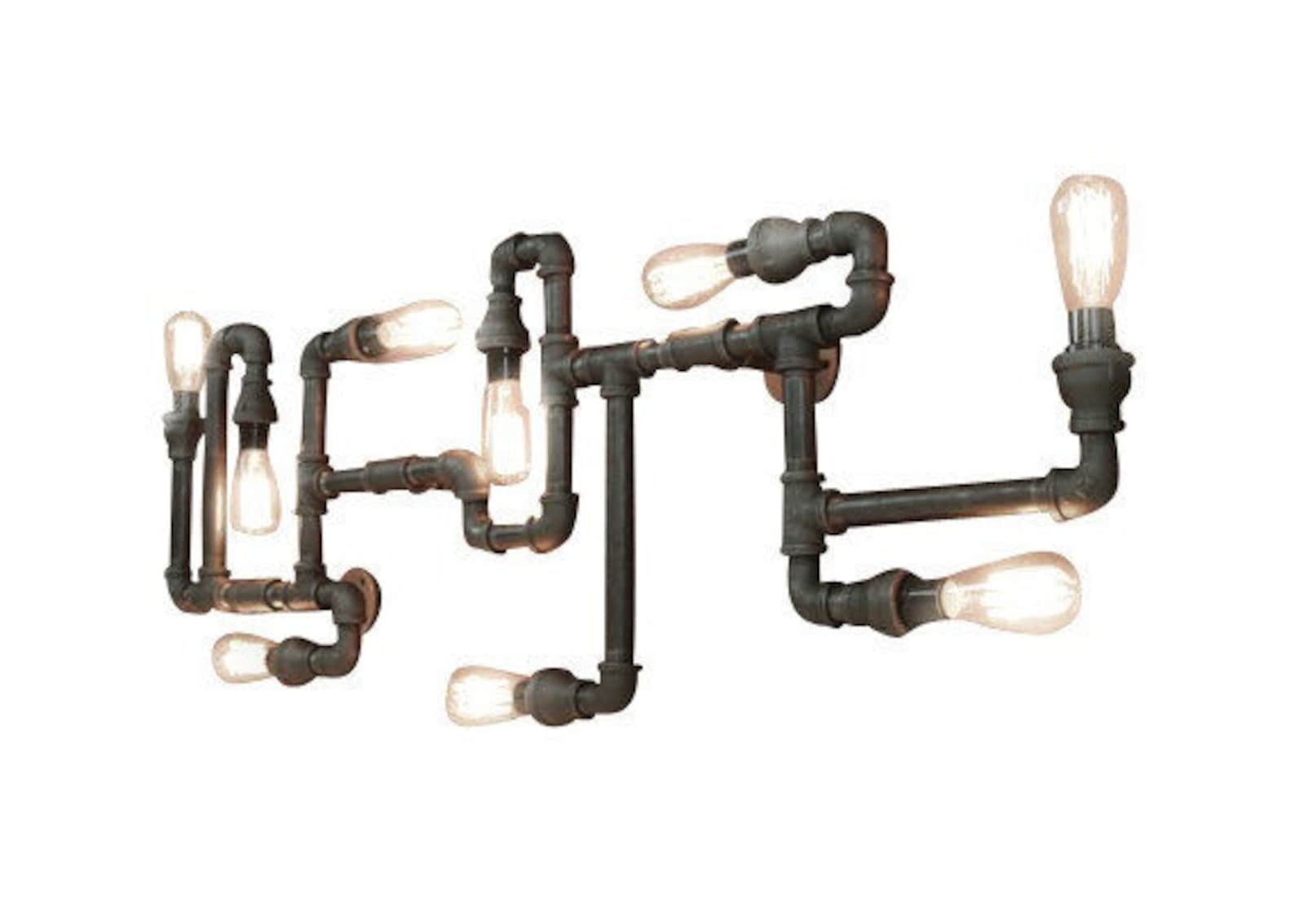 Large 48 Industrial Pipe Lighting Fixture Celing Chandelier or Wall ...