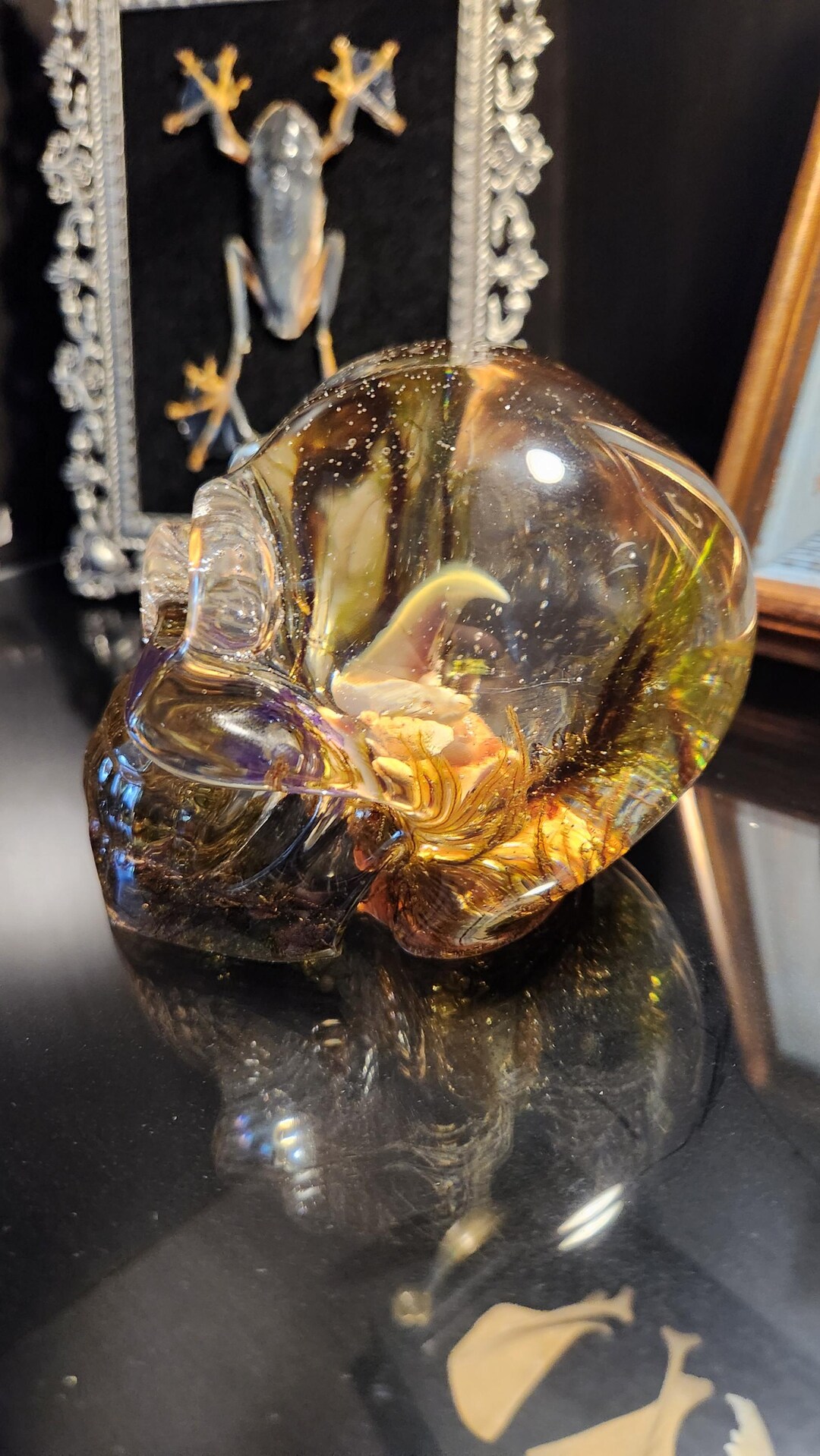 Real Bobcat Claw Resin Skull With Mushroom & Red Agate Unique Nature ...