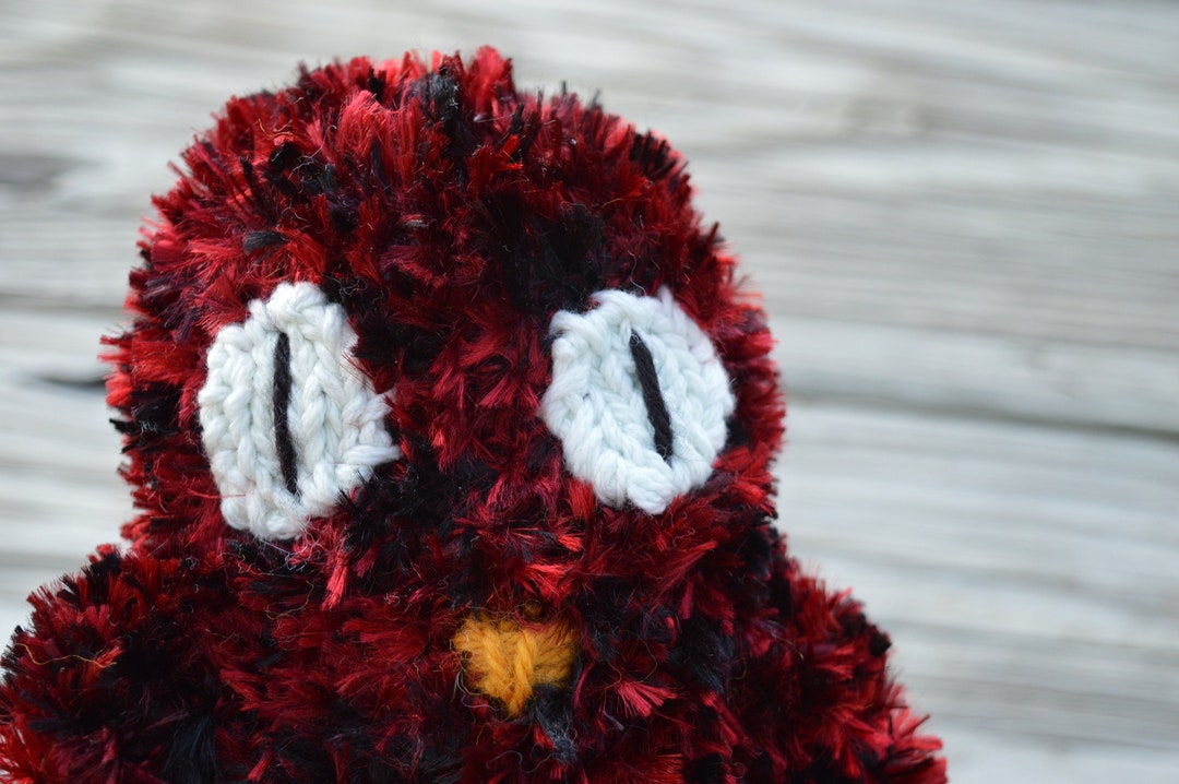 Grumpy Puffs, Cardinal Plush, Cardinal Toy, Knitted Birds, Bird Nursery ...