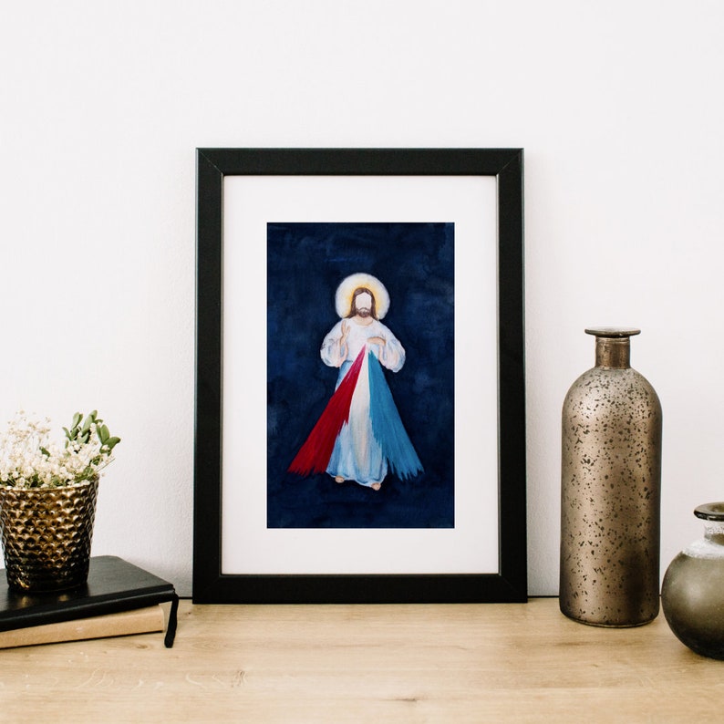 Divine Mercy Watercolor Art Print - Etsy