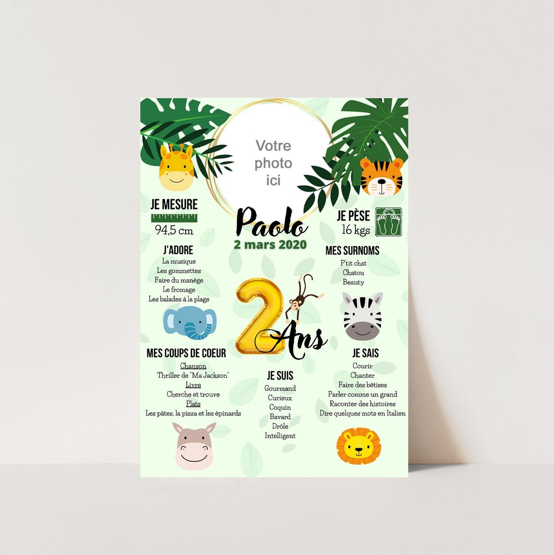 Summary Poster Second Year Baby, Digital Format - Etsy