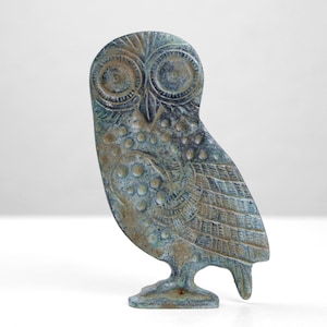 Greek Owl Sculpture (bronze) - 10.5 Cm / 4.1" - Animal Figurine ...