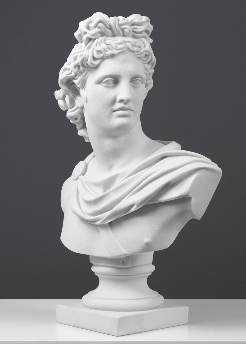 Bust of Apollo Marble Sculpture - Roman Greek God Bust - Cast Marble ...