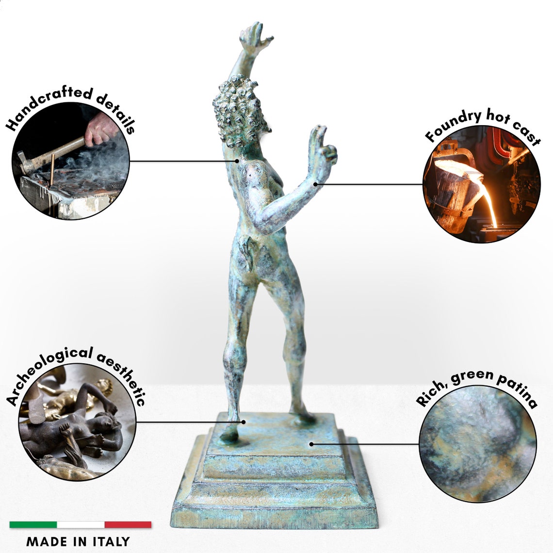 Roman Statue - the Dancing Faun of Pompeii Figurine - Ancient Satyr ...