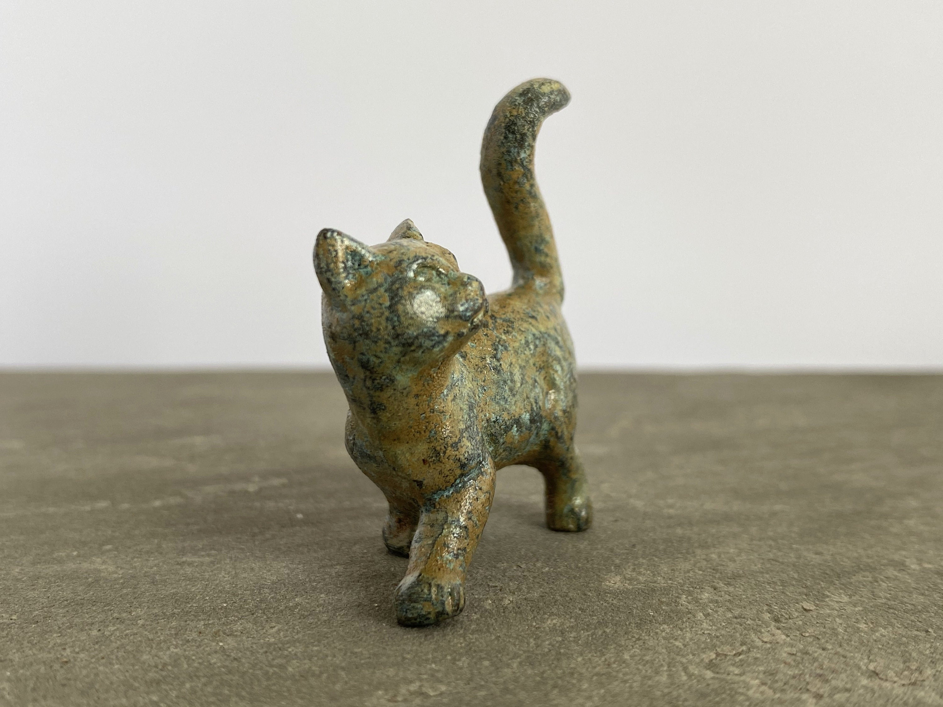 Bronze Cat Figurine Small Copper Alloy Kitten Statue Bronze - Etsy