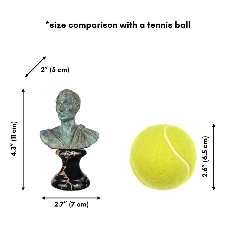 Roman Bust Statue of Julius Caesar (green Bronze) - 11 Cm / 4.3 ...