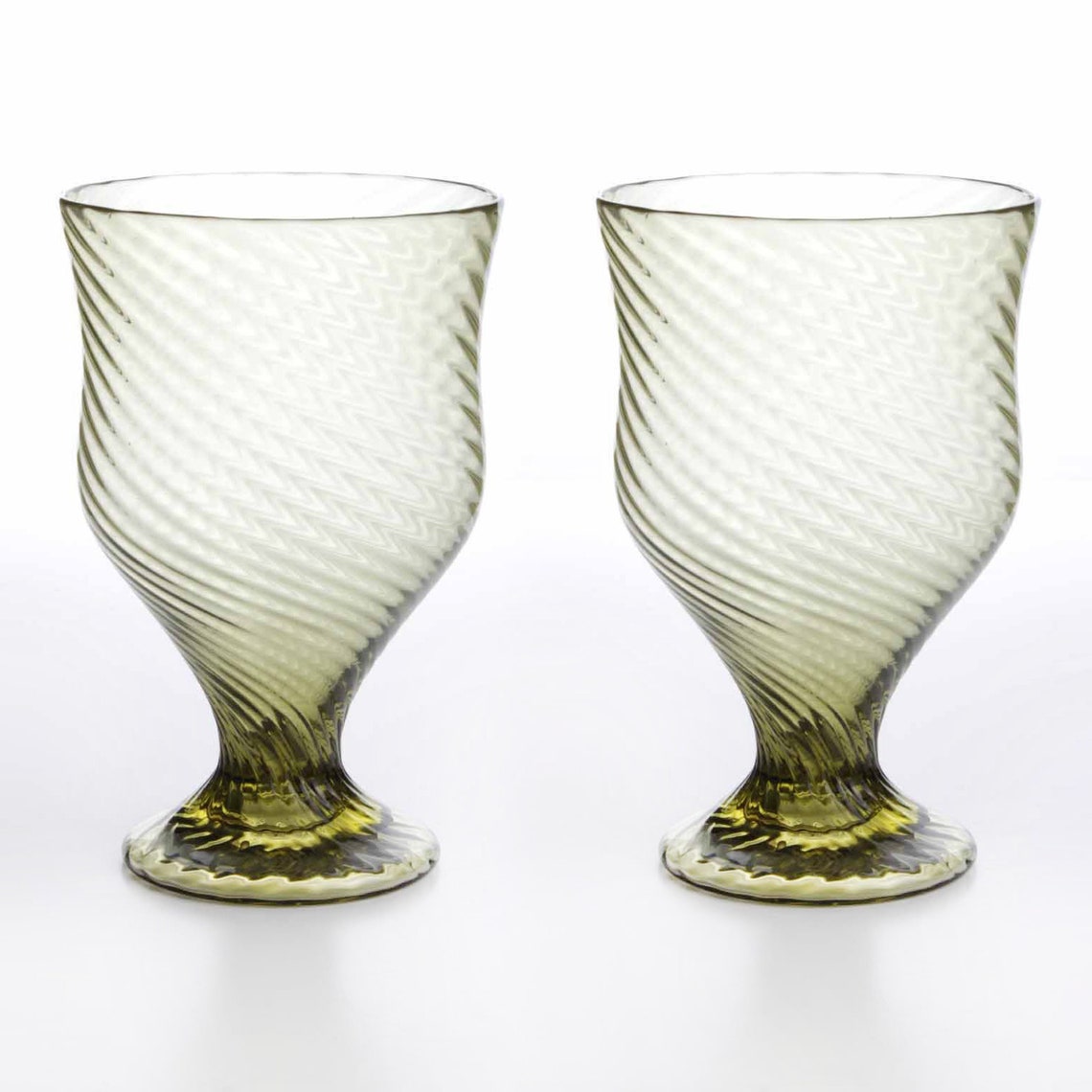 Roman Wine Goblet With Linear Reliefs in Pair Ancient Glass - Etsy