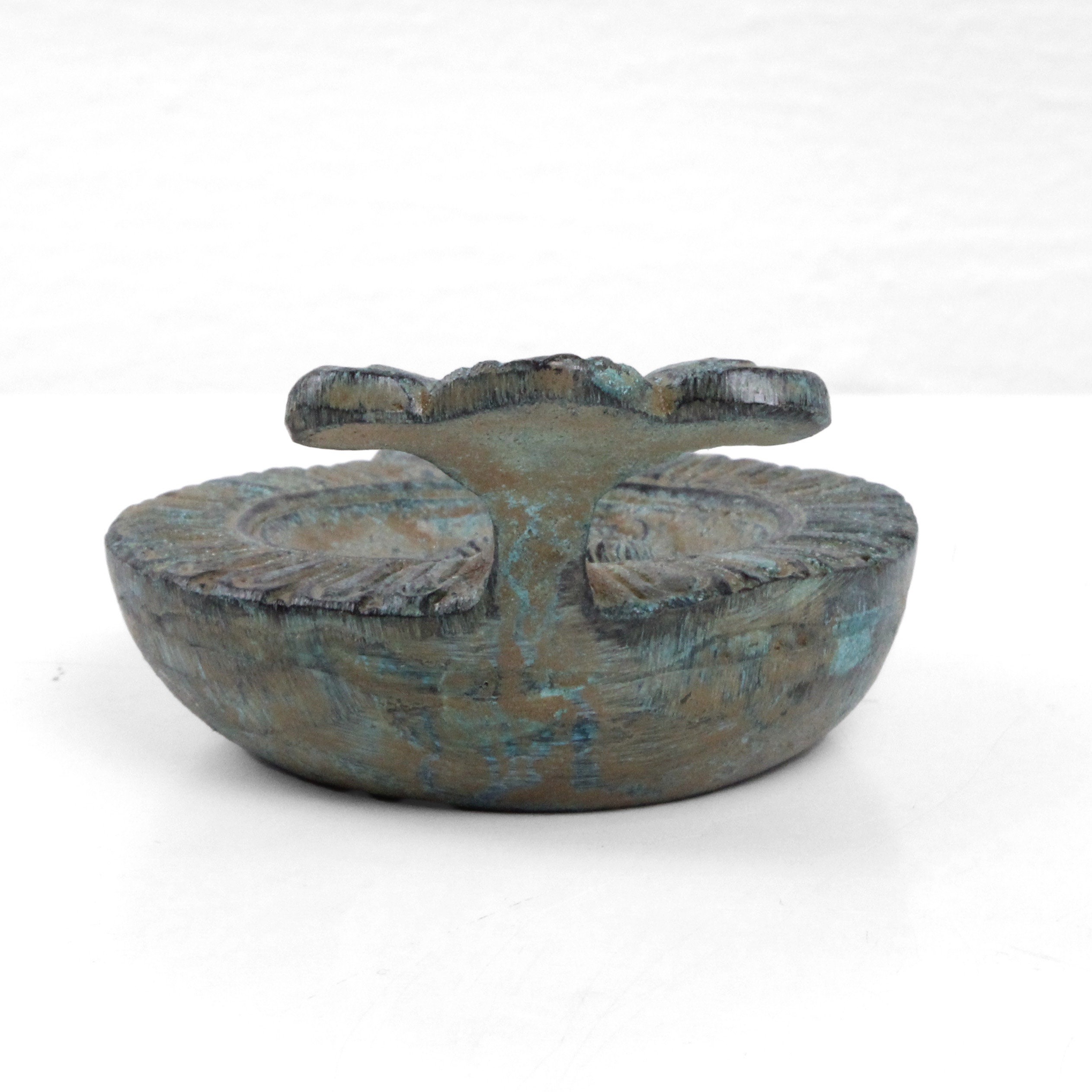 Roman Oil Lamp With Emperor Relief (green Bronze) - Roman Lucerna ...