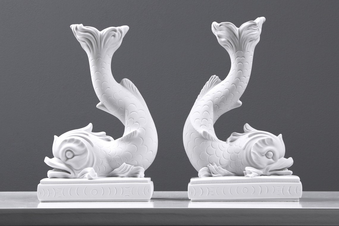 Classic Dolphin Candle Holder in Pair Animal Statue - Etsy